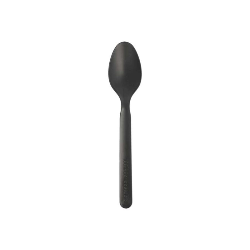 Cuchara Negro PLA Eco 16 cm (Packs 50 Uds)